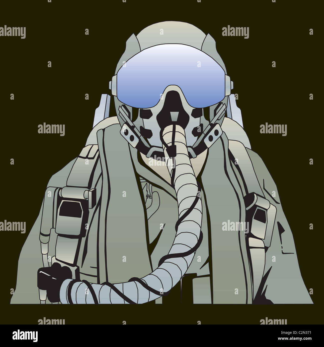The military pilot in the plane in a helmet vector Stock Photo - Alamy