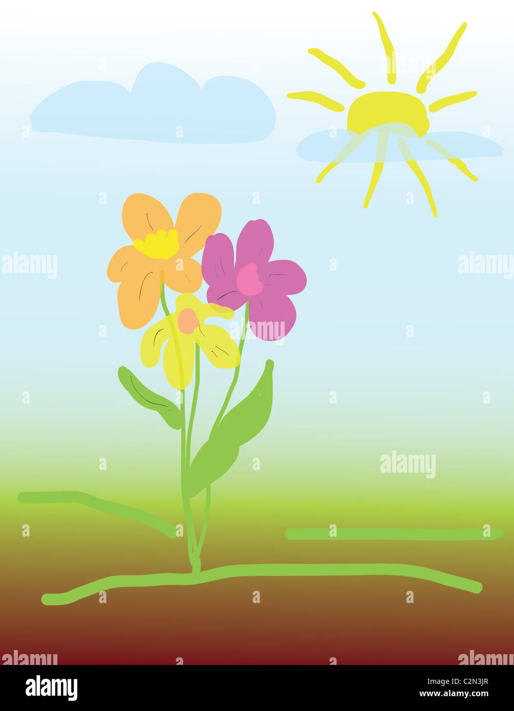 eps10 hand drawn background with a fantasy flower Stock Photo - Alamy