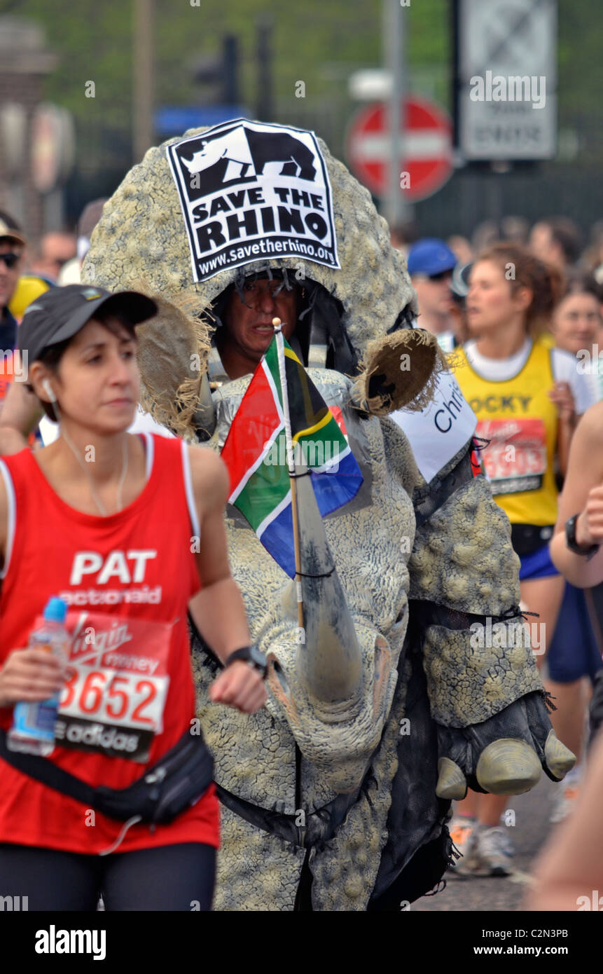 The Rhino - Virgin London Marathon 2011 Stock Photo - Alamy