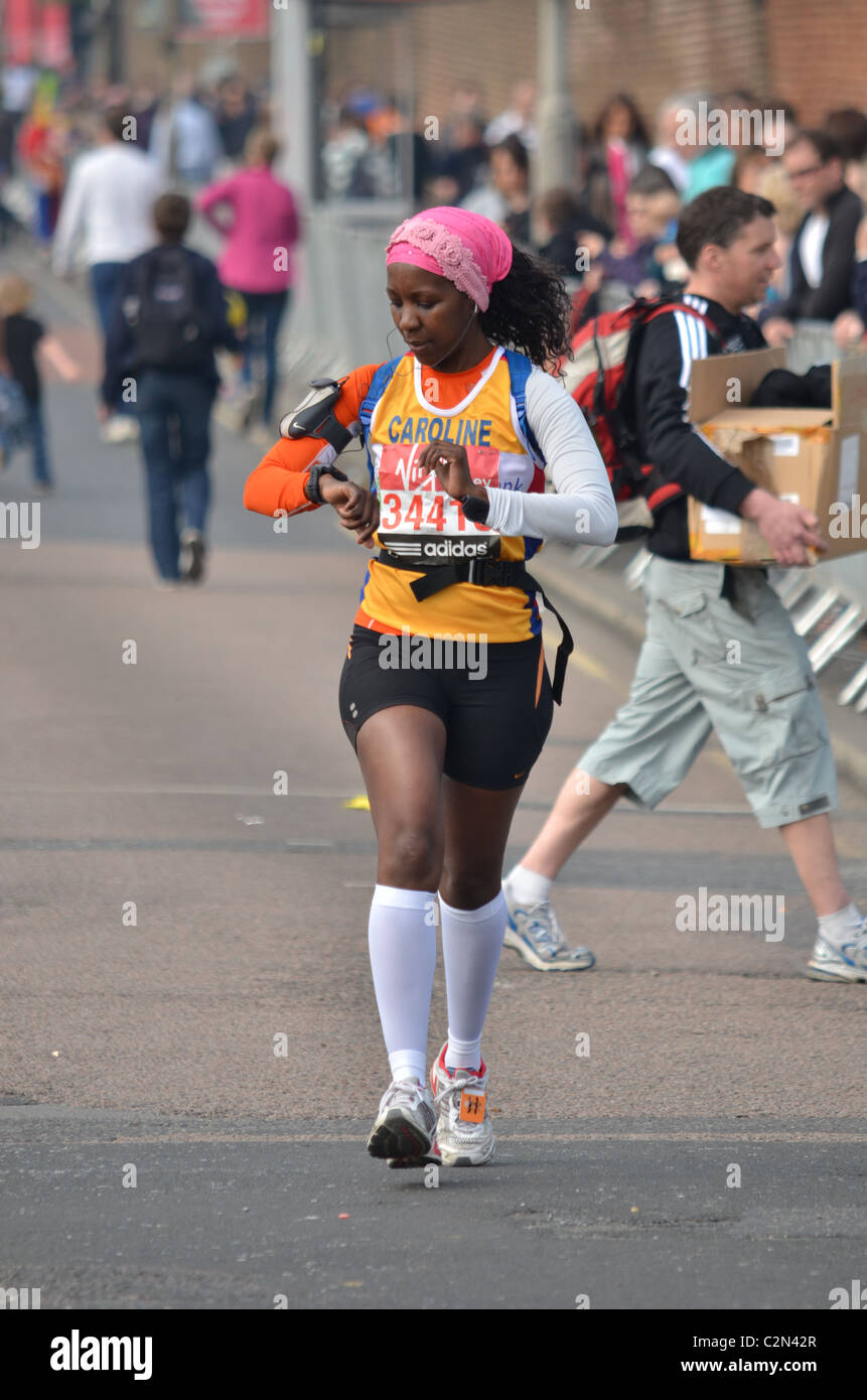 Virgin London Marathon 2011,Runner, a participant, a man, London, UK ...