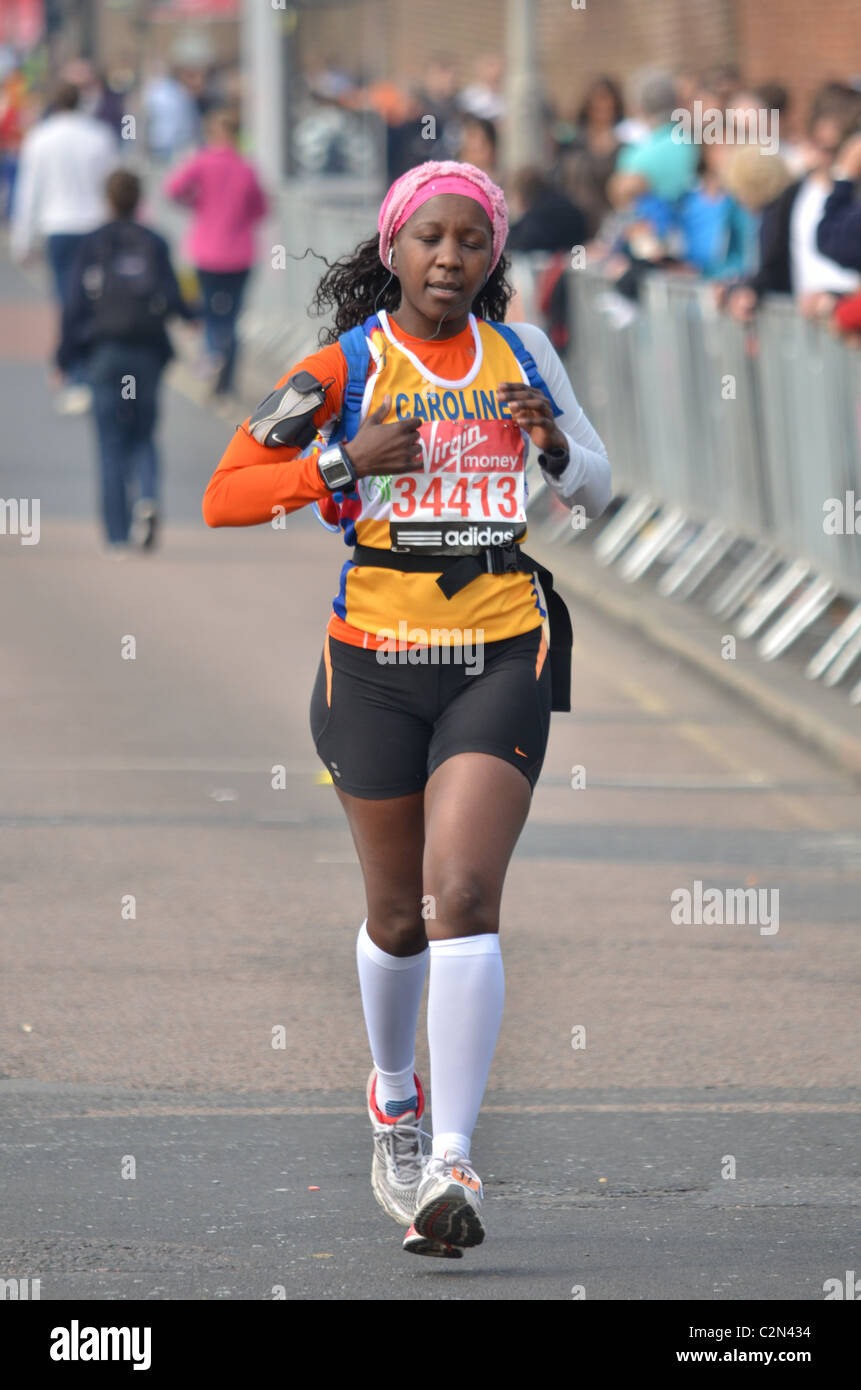 Virgin London Marathon 2011,Runner, a participant, a man, London, UK ...