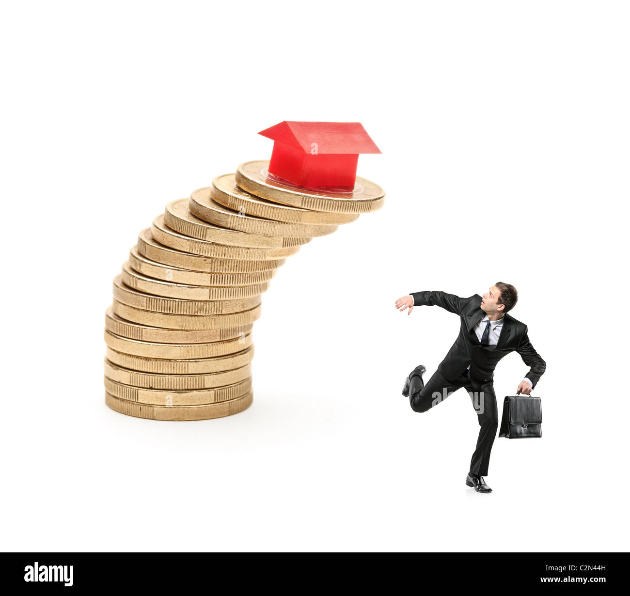 Scared investor running away from falling real estate prices Stock ...