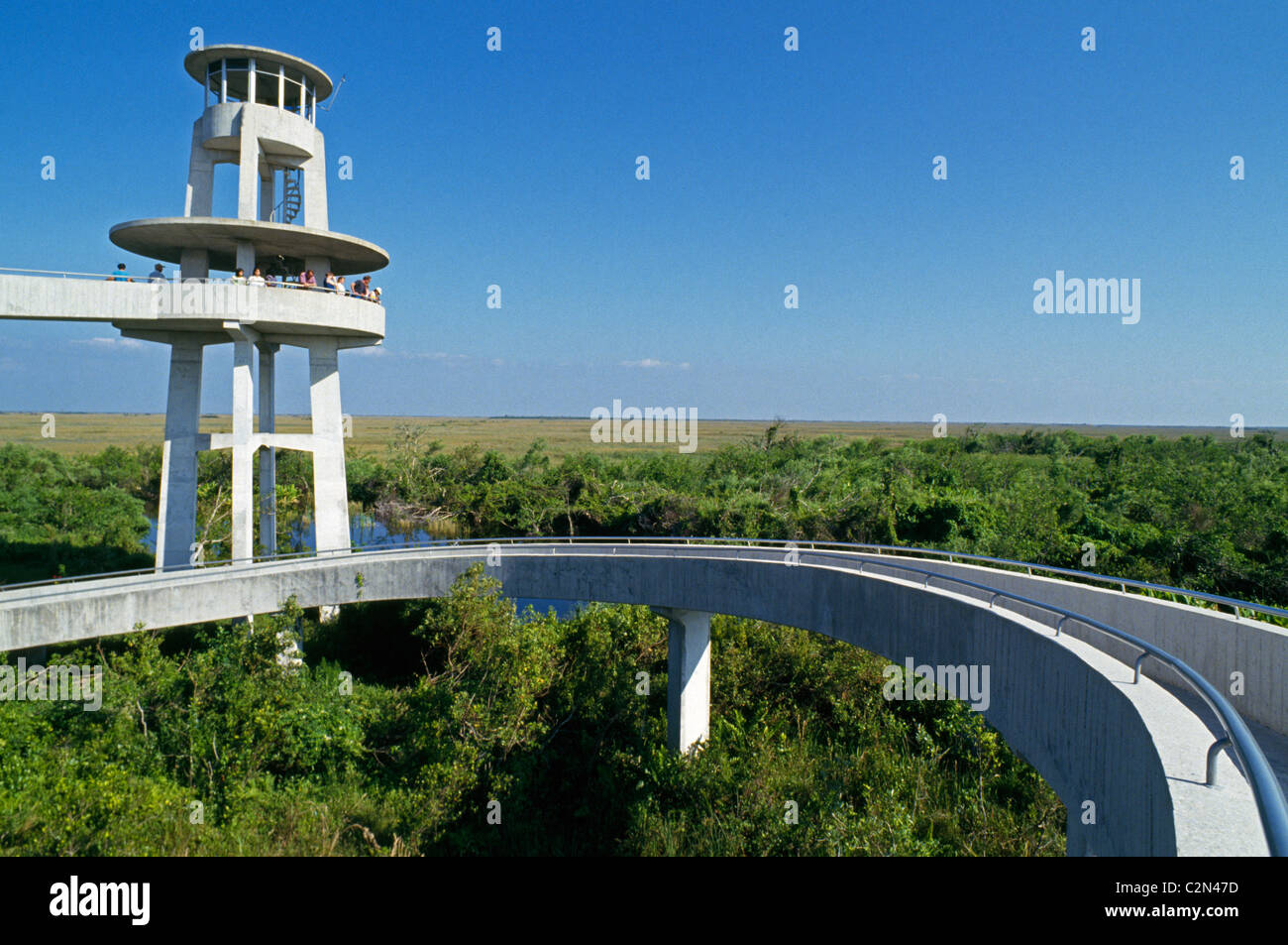 An observation tower in Shark Valley gives visitors a panoramic view of ...