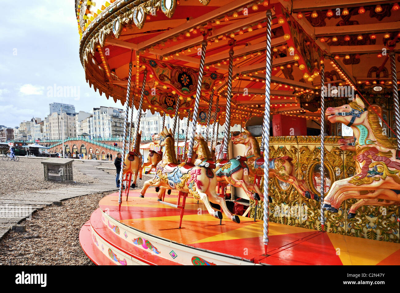 Brighton seafront carousel and pier hi-res stock photography and images ...