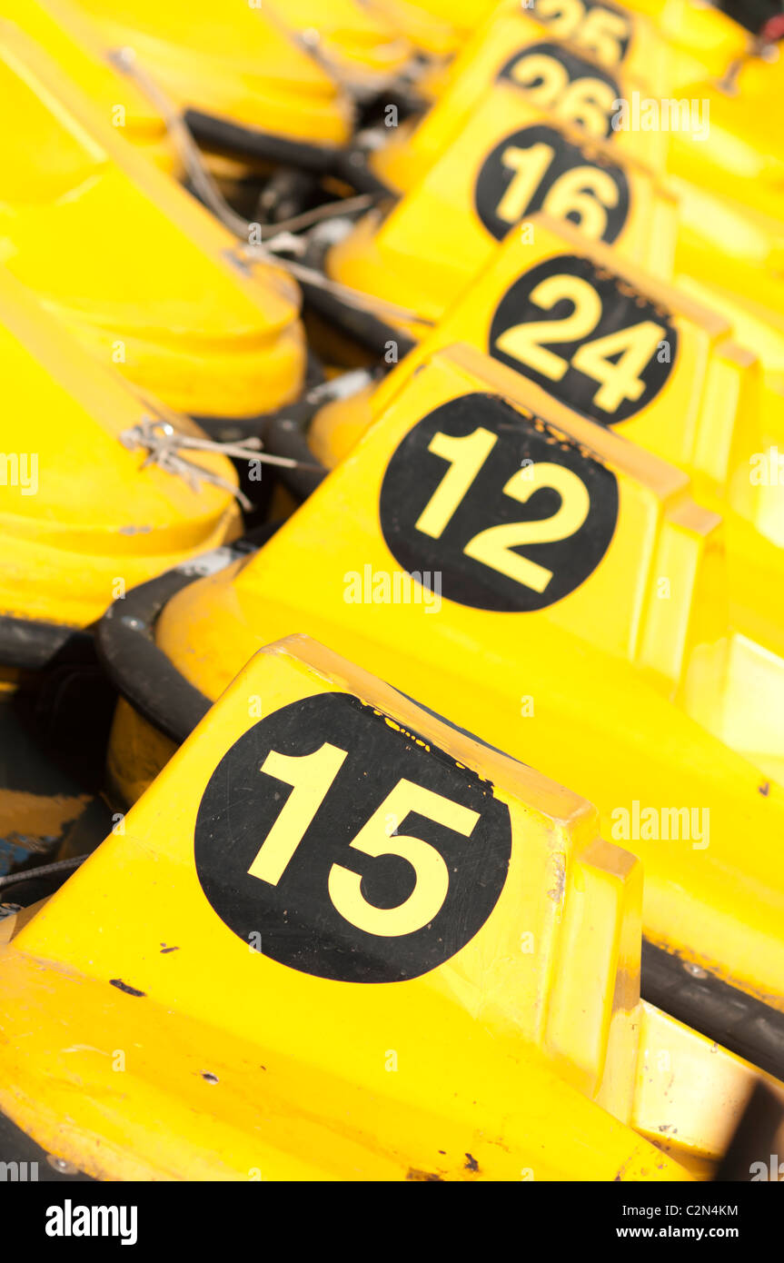 Numbers on Yellow Boats in Regents Park,London Stock Photo - Alamy