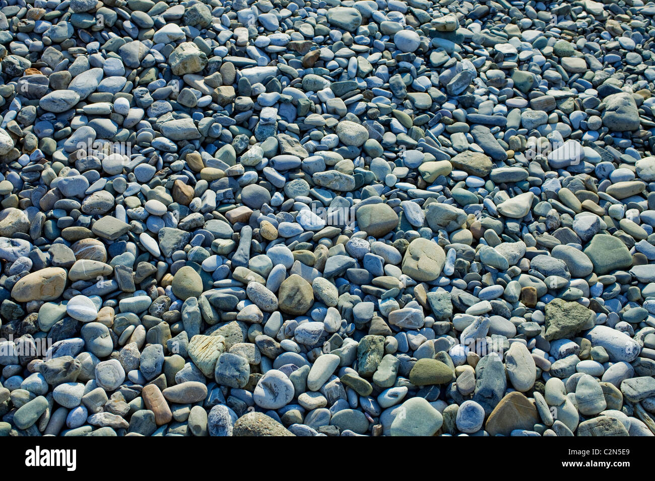 Surface covered with gray stones rounded pebbles closeup Stock Photo ...