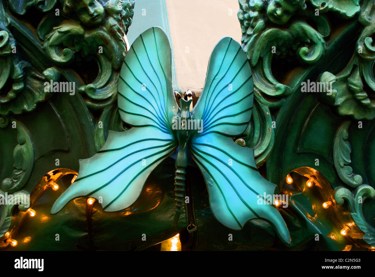 Butterfly on a carousel in midtown Manhattan Stock Photo - Alamy
