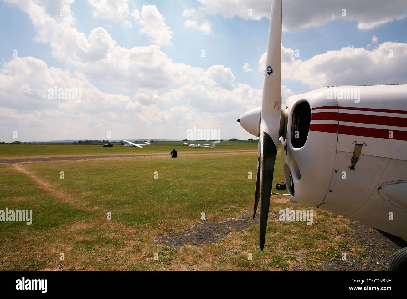 Private plane, country airfield Stock Photo - Alamy