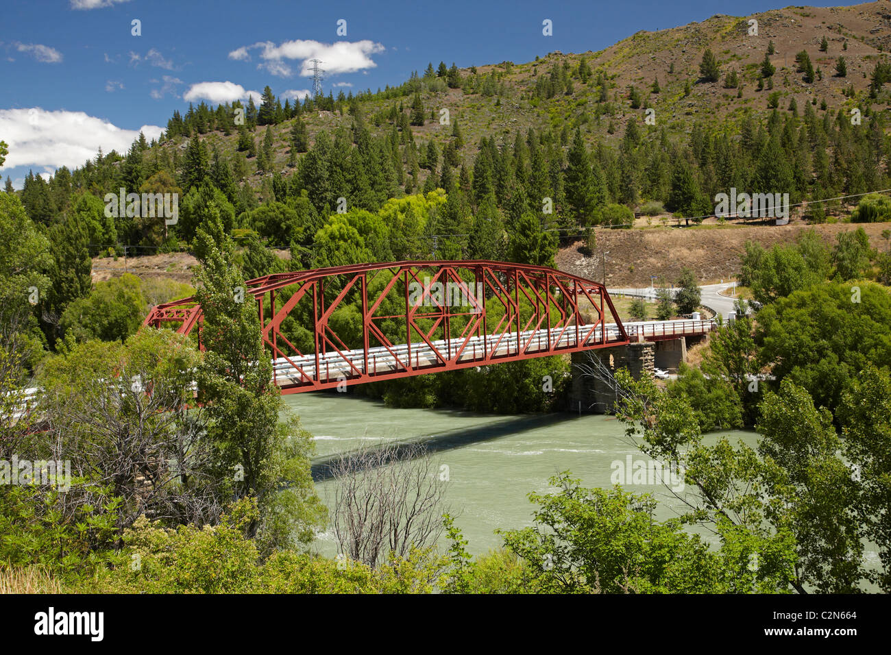Clyde Bridge and Clutha River, Clyde, Central Otago, South Island, New ...