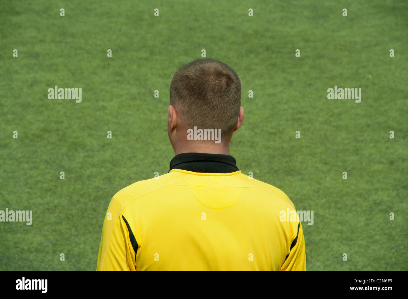 soccer official observing the game on the sidelines Stock Photo - Alamy