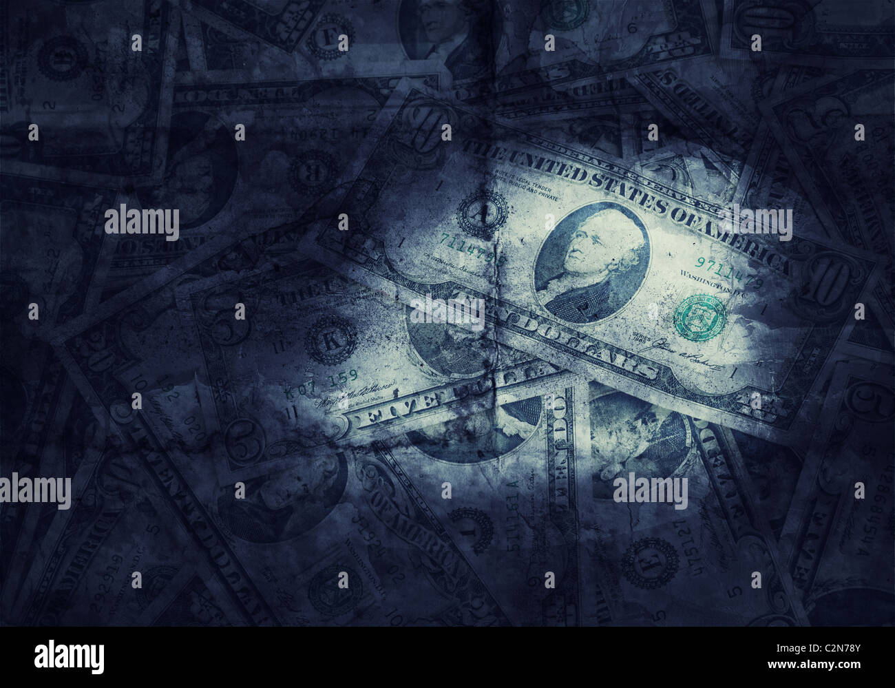 Grunge textured and retro style toned US dollars background Stock Photo ...
