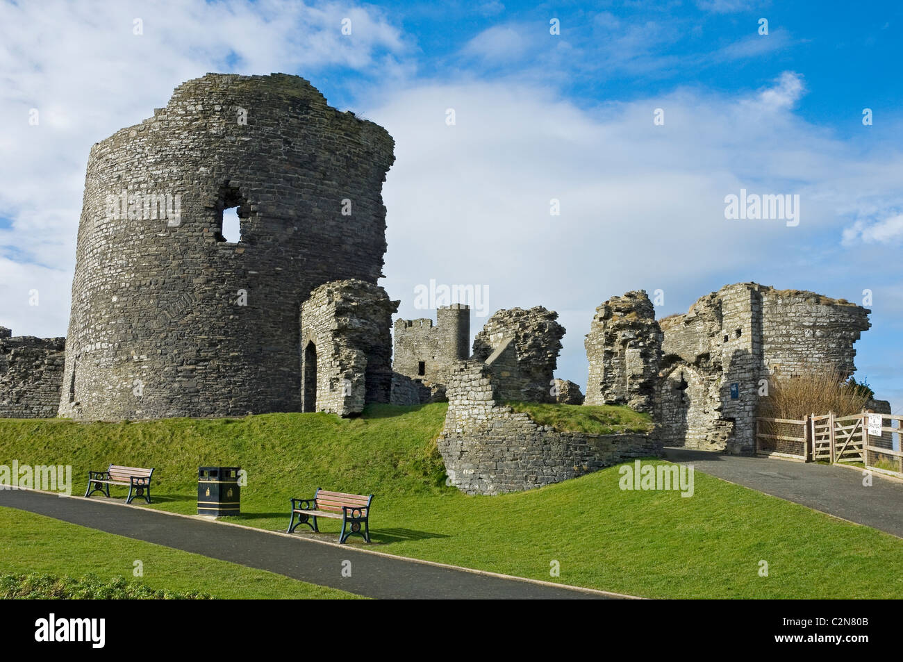 Ruins ruin remains of Aberystwyth Castle Ceredigion Cardiganshire mid ...
