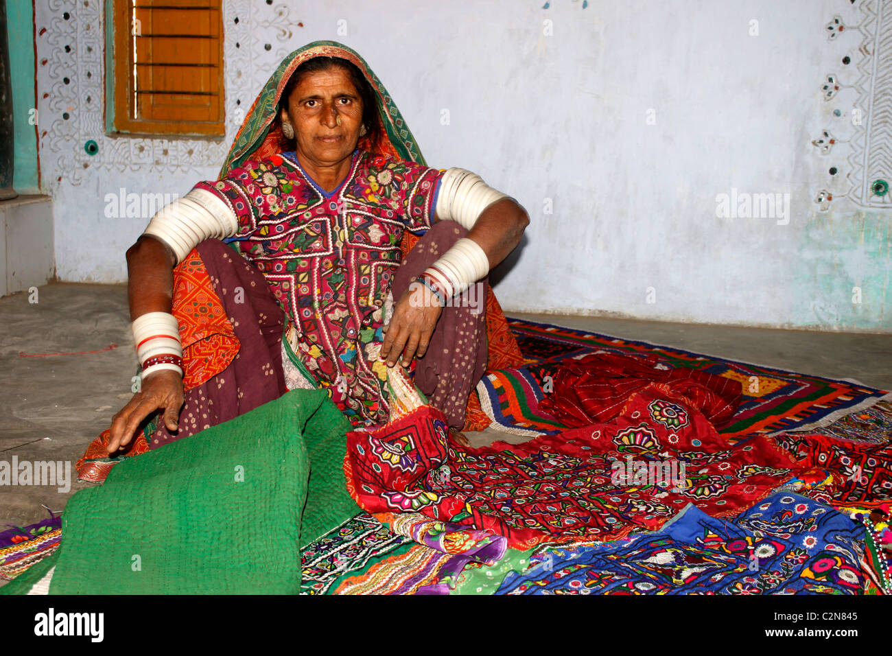 A woman from ketch doing embroidery work Stock Photo - Alamy