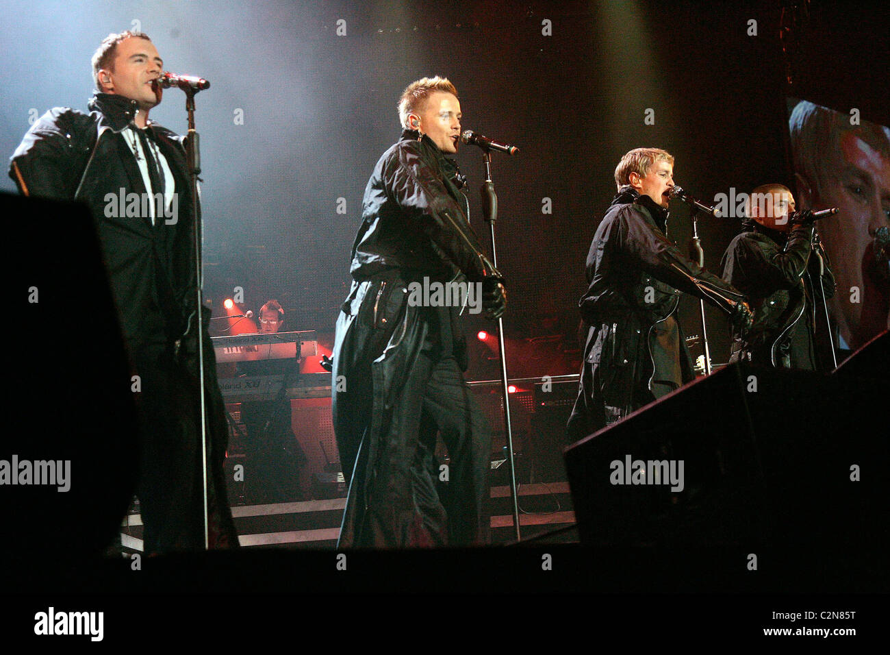 Westlife performing live in concert at Wembley Arena London, England ...
