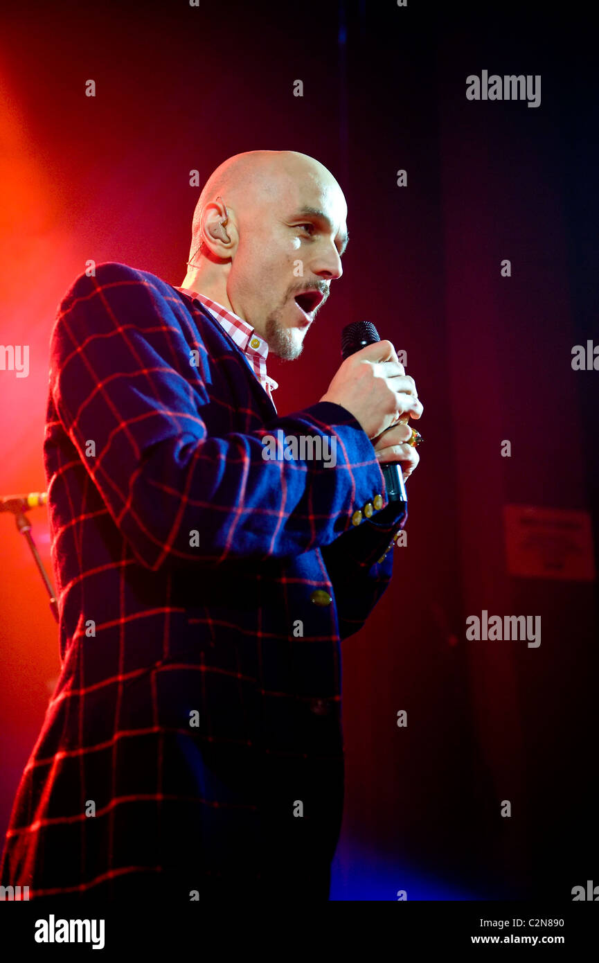 Tim Booth British rock band James performing live at Shepherds Bush ...