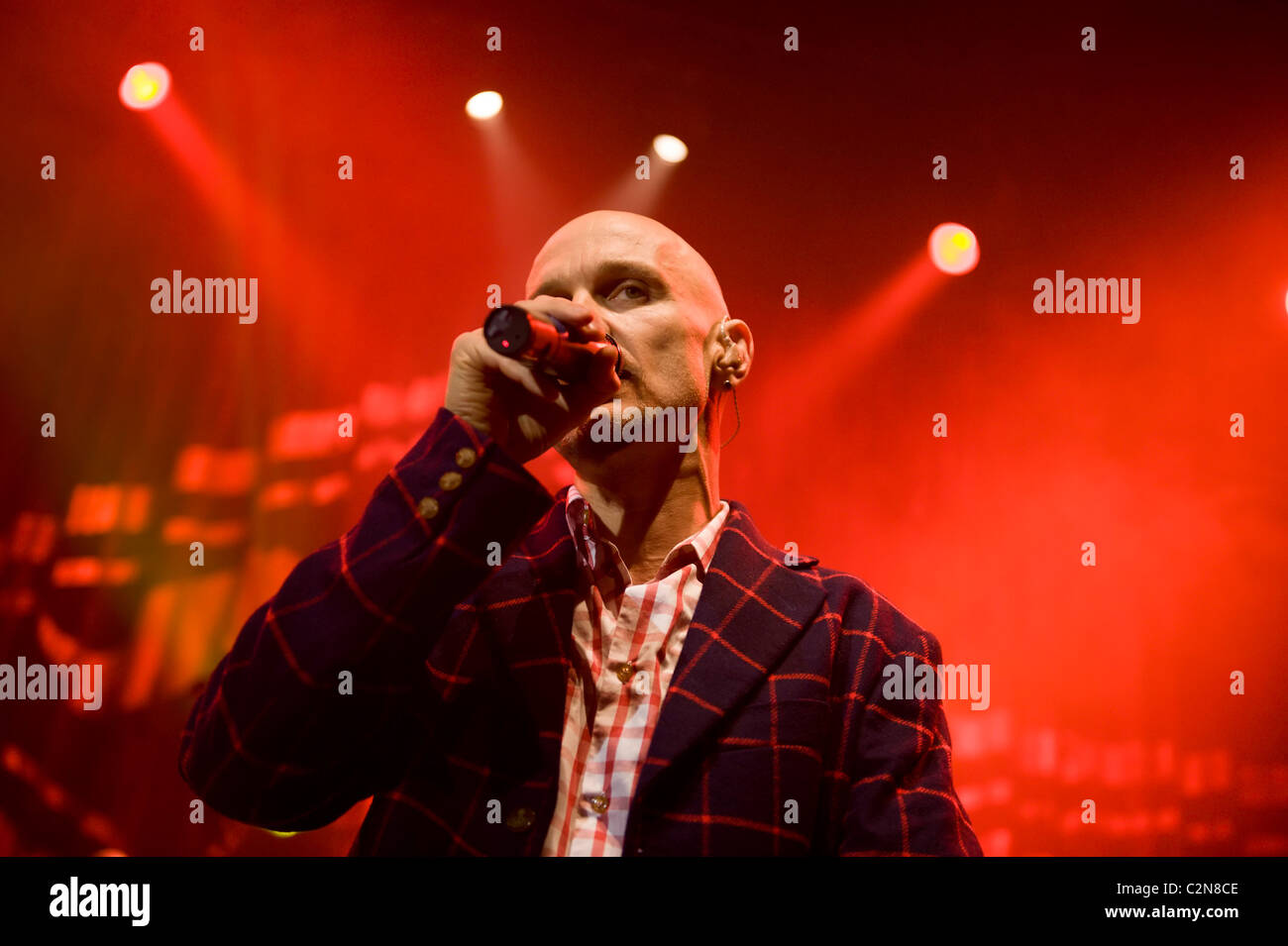 Tim Booth British rock band James performing live at Shepherds Bush ...