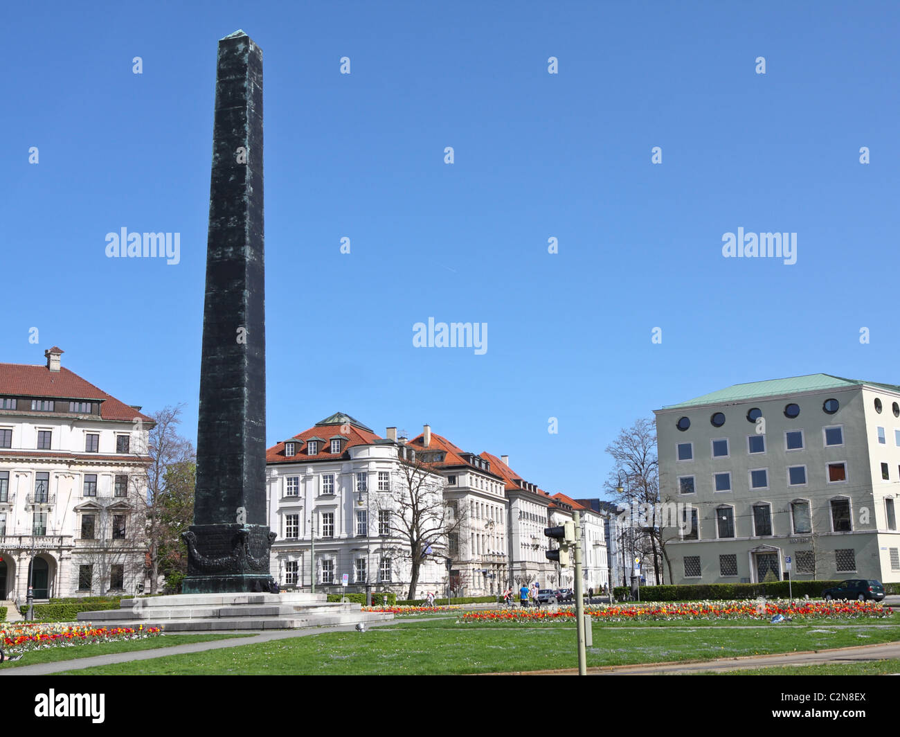 Obelisk at Karolinenplatz in Munich, Bavaria, Germany, Europe Stock ...