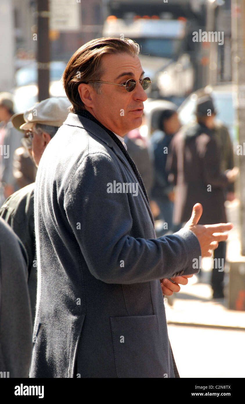 Andy Garcia on the film set of 'New York, I Love You' New York City ...