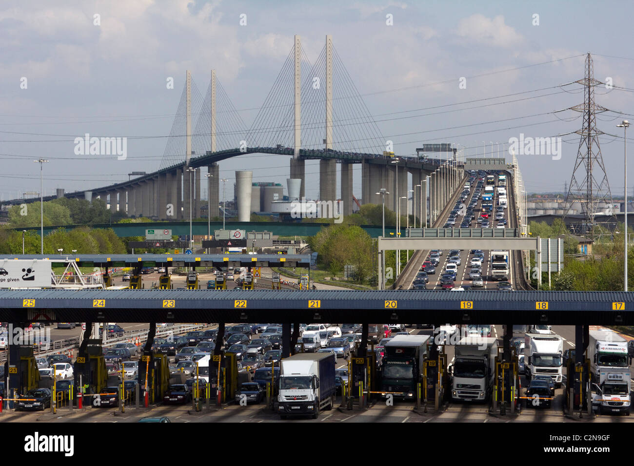 The Queen Elizabeth II Bridge dartford river thames M25 crossing london ...