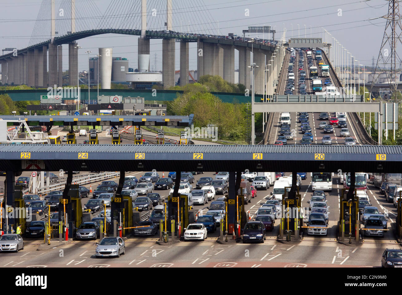 The Queen Elizabeth II Bridge dartford river thames M25 crossing london ...