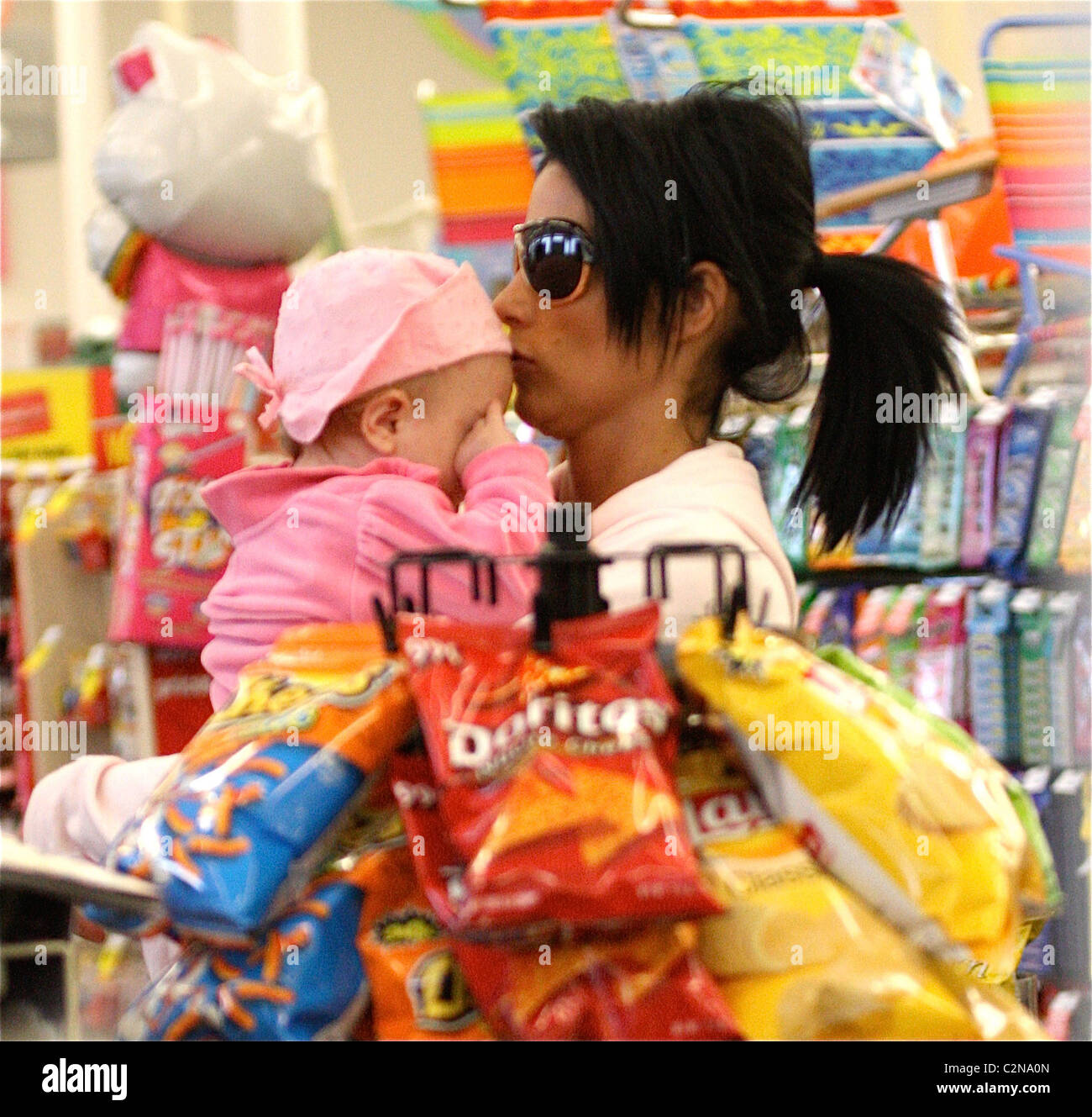 Katie Price with her daughter Princess Tiáamii went to Starbucks, CVS ...