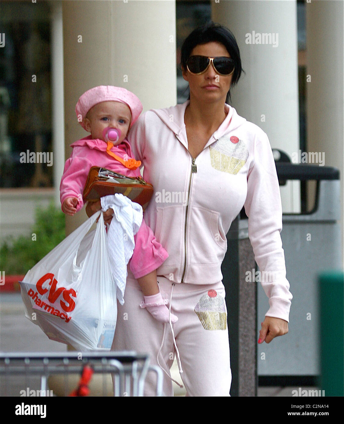 Katie Price with her daughter Princess Tiáamii went to Starbucks, CVS ...