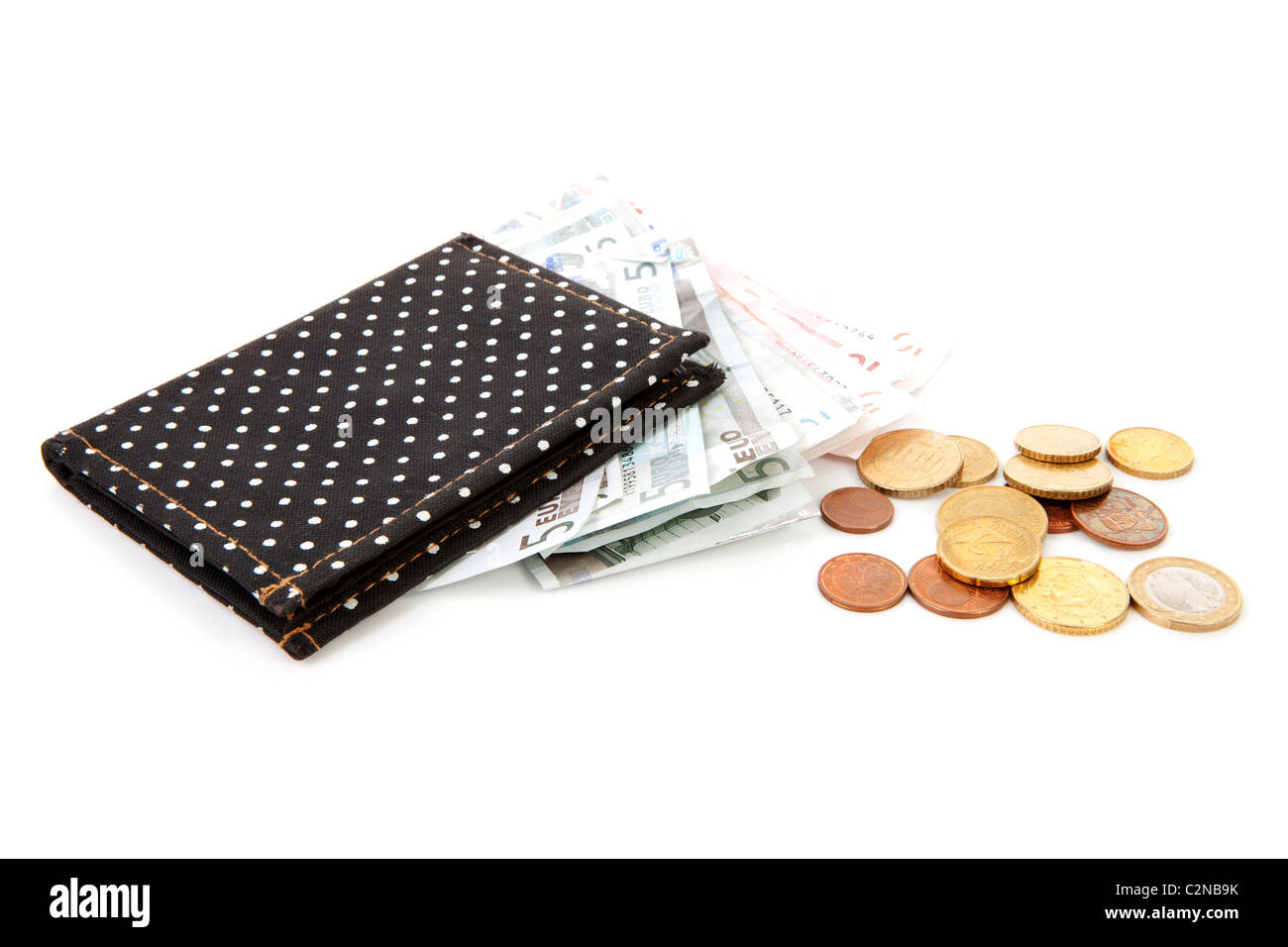 Black wallet euro coins hi-res stock photography and images - Alamy