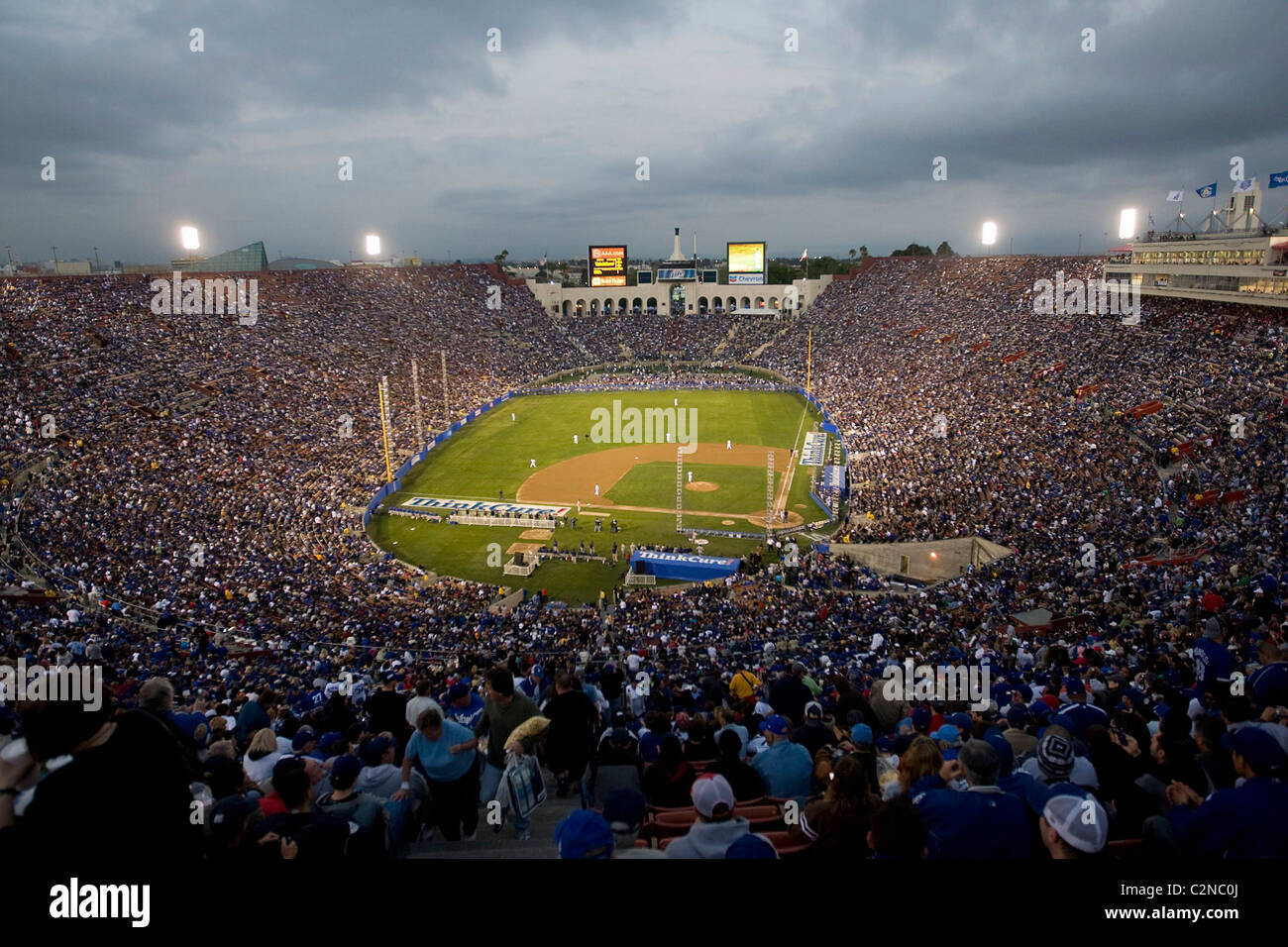 The Los Angeles Dodgers and the Boston Red Sox exhibition game at the ...