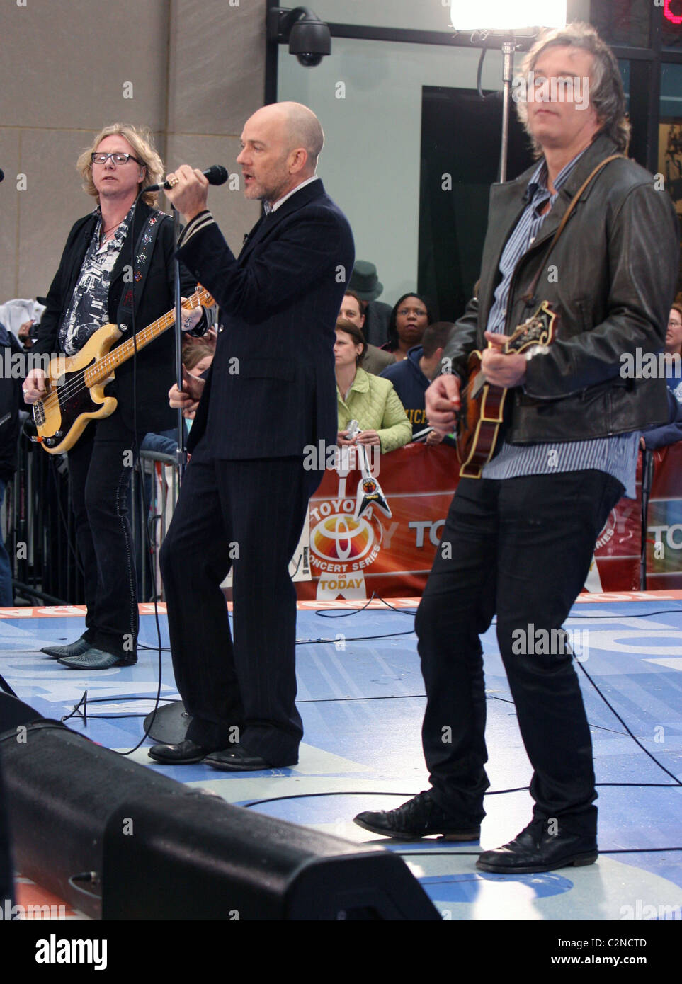 Mike Mills, Michael Stipe and Peter Buck R.E.M performs live on NBC's ...