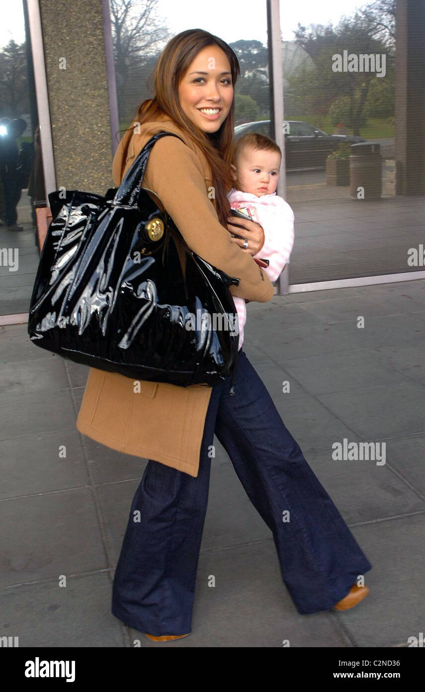 Myleene Klass leaves RTE Studios with seven month old baby daughter Ava ...
