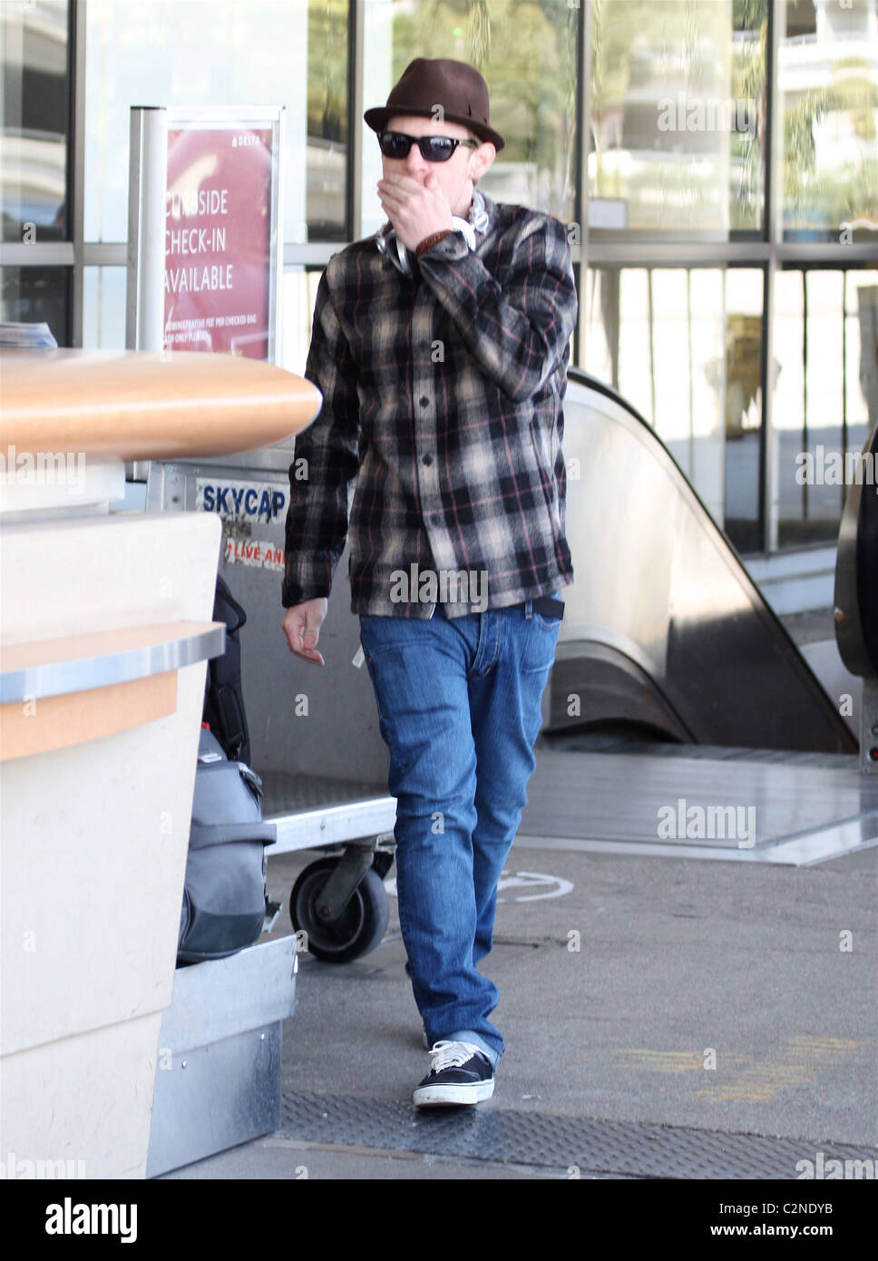 Josh Madden arriving at LAX airport where he was dropped off by his ...