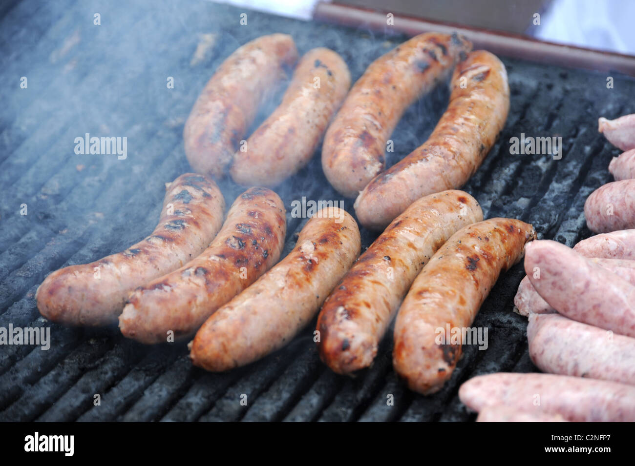 Sausages on a BBQ Stock Photo - Alamy