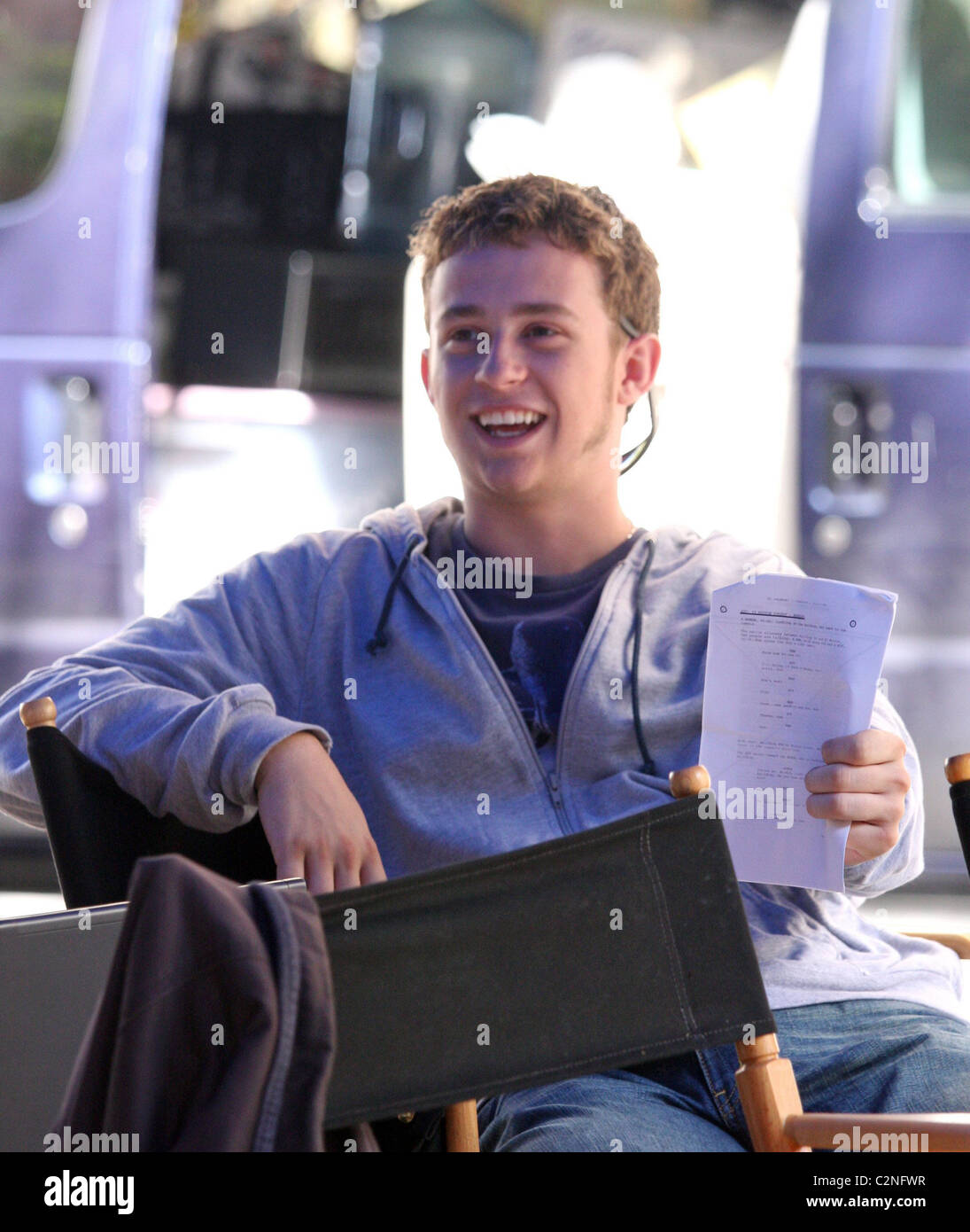 Nicholas Purcell on the film set of 'New York, I Love You' New York ...