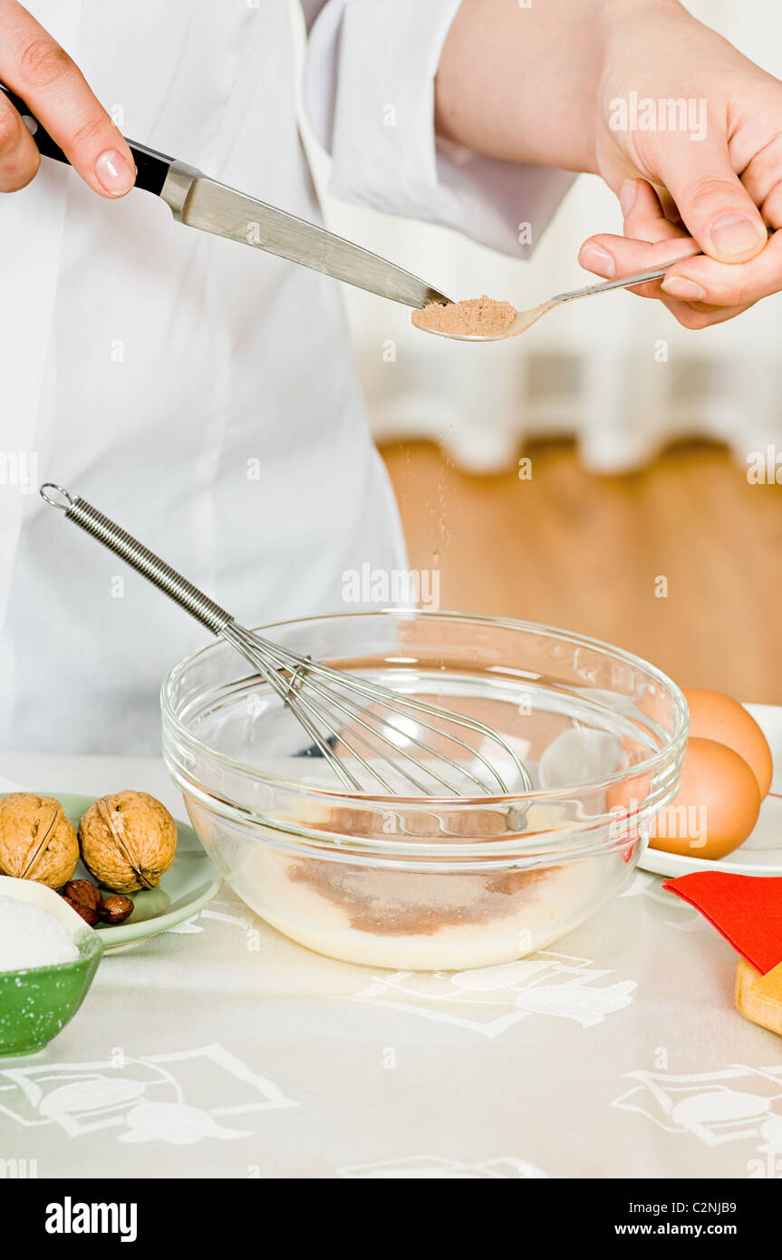 Preparation of food from eggs and other ingredients Stock Photo - Alamy