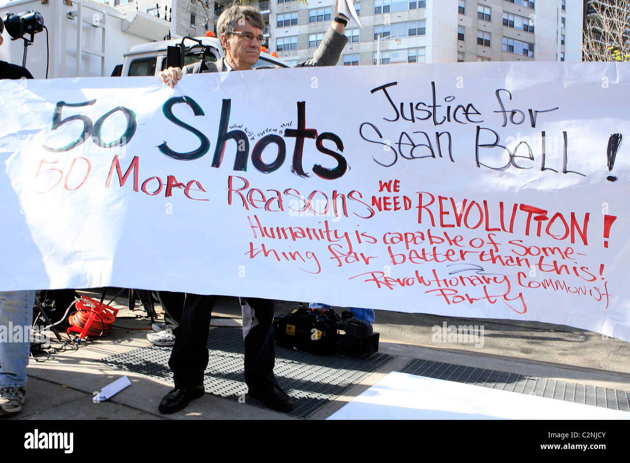 Atmosphere Reaction to the Sean Bell verdict, where all police officers ...