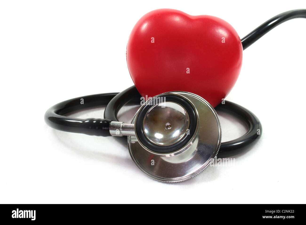 Stethoscope with red heart on a white background Stock Photo - Alamy