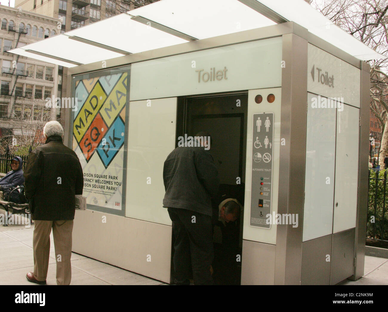 Coin Operated Bathroom Stalls Public Toilet Machine Hi Res Stock