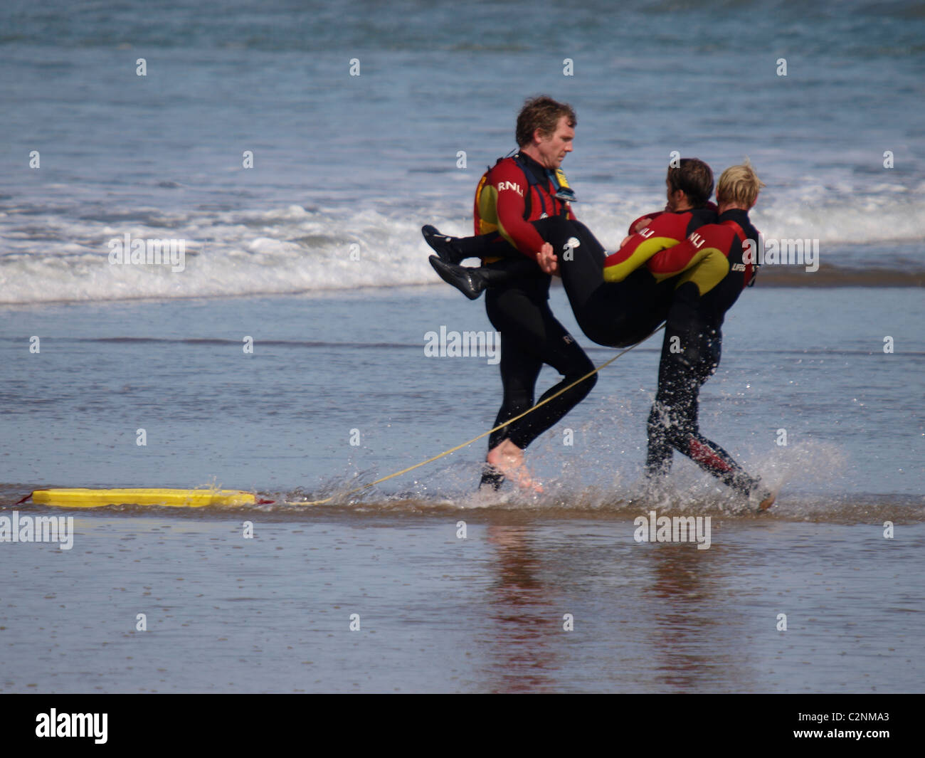 Lifeguards training, Bude, Cornwall, UK Stock Photo - Alamy
