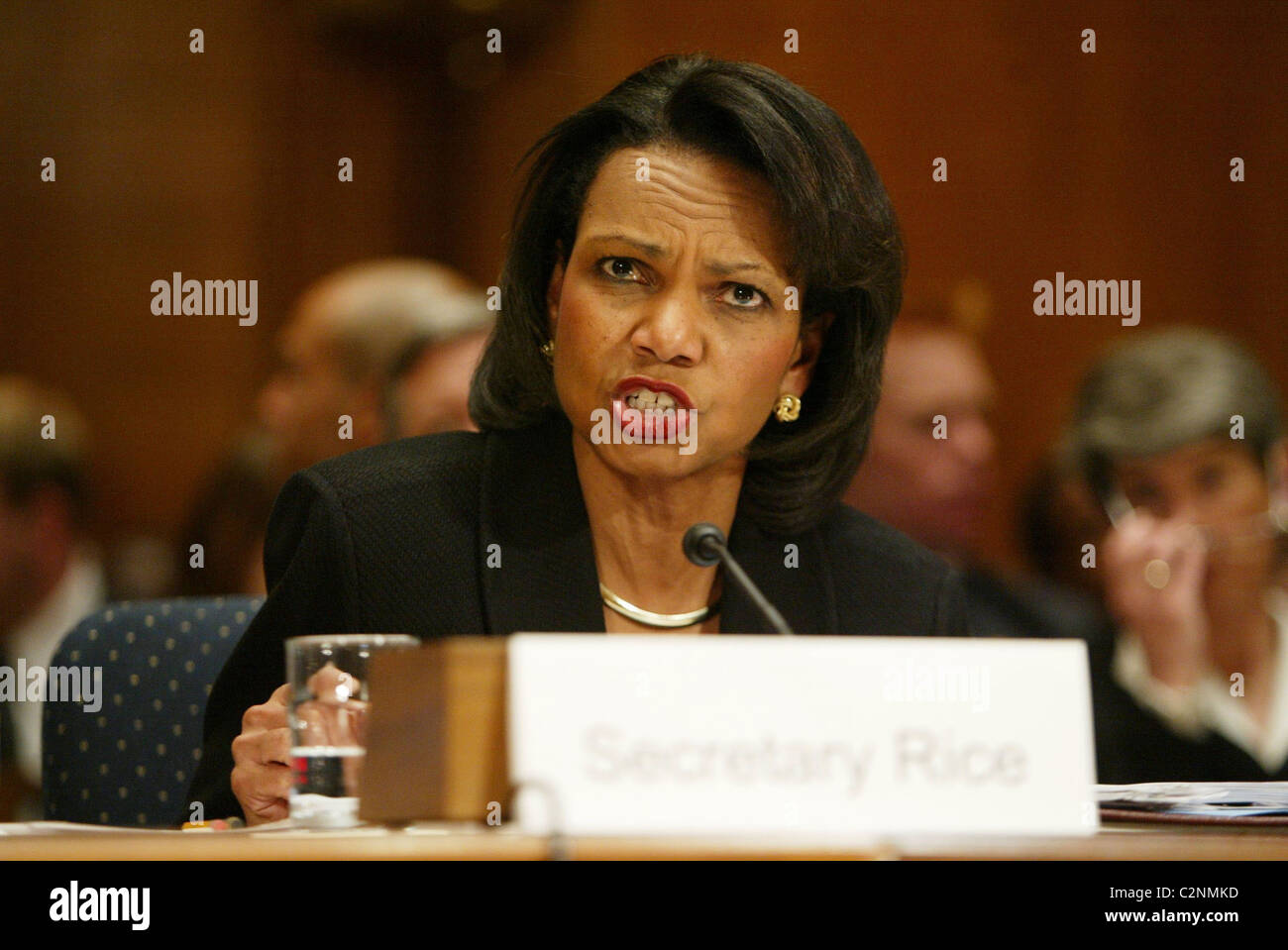 U.S. Secretary Condoleezza Rice testifies during a hearing before the ...