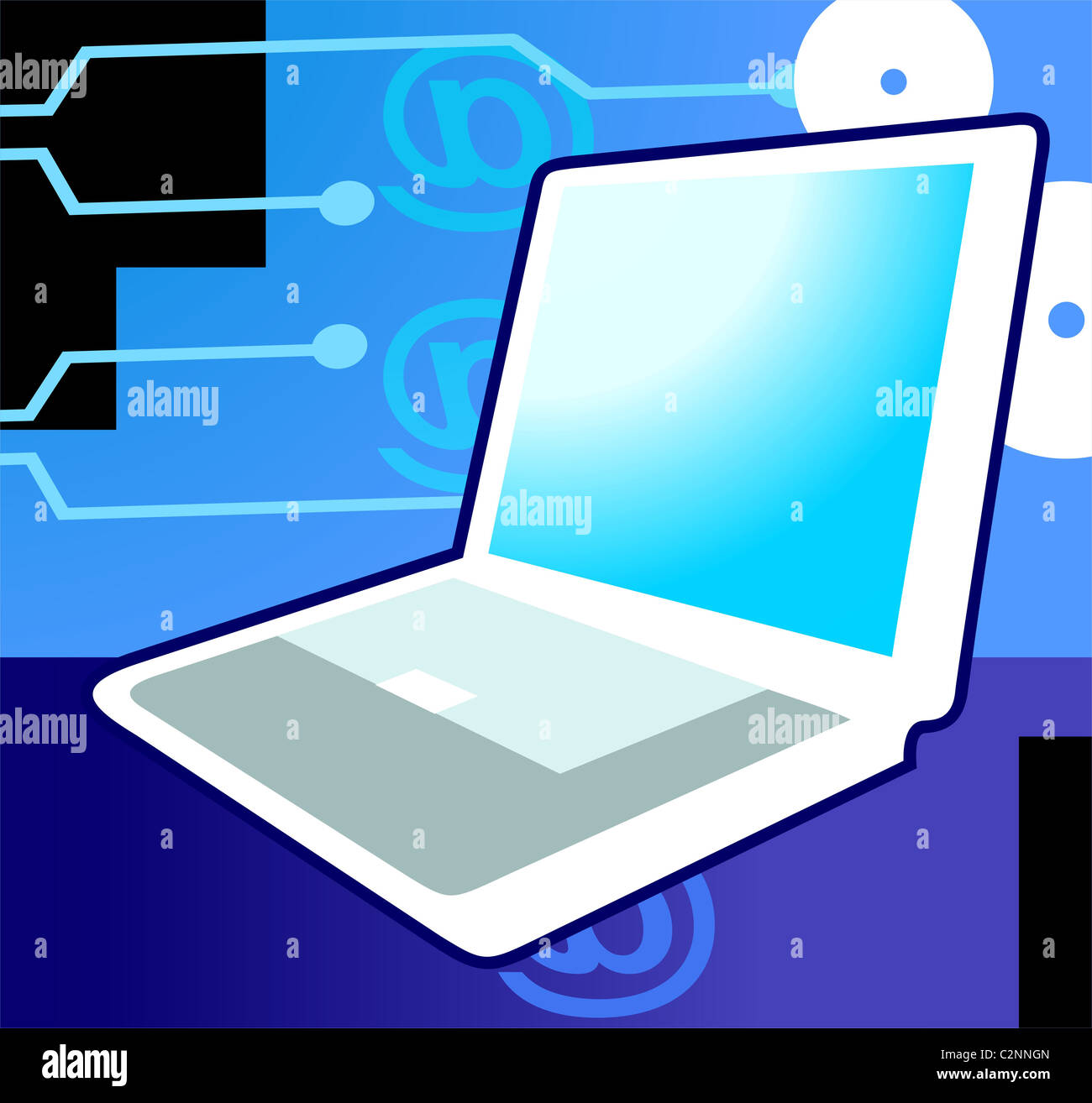 laptop and internet symbols Stock Photo - Alamy