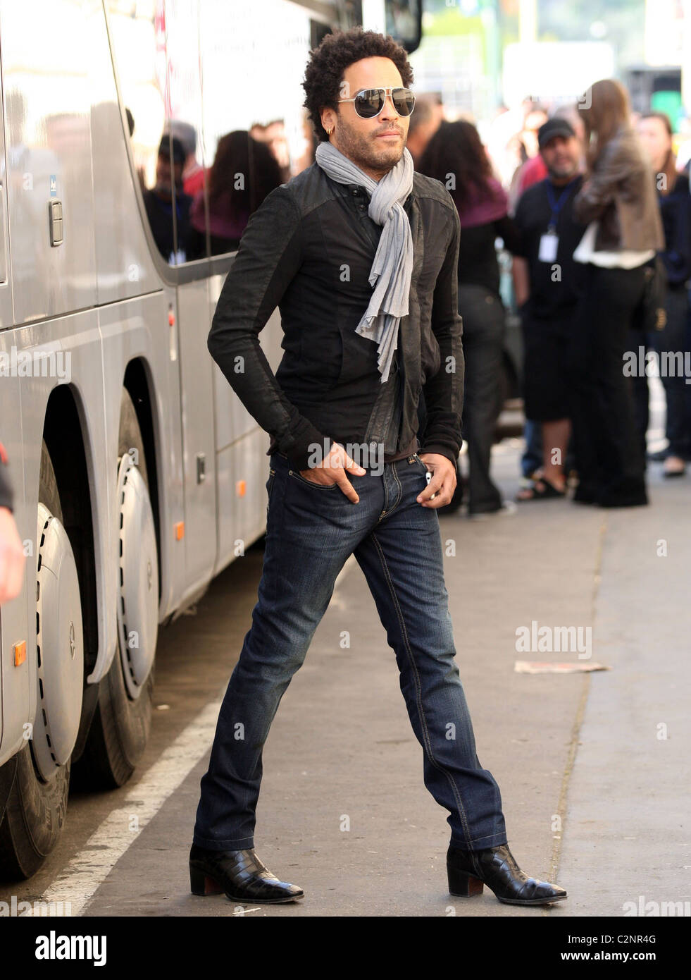 Lenny Kravitz on the set of a new Levi's commercial Prague, Czech ...