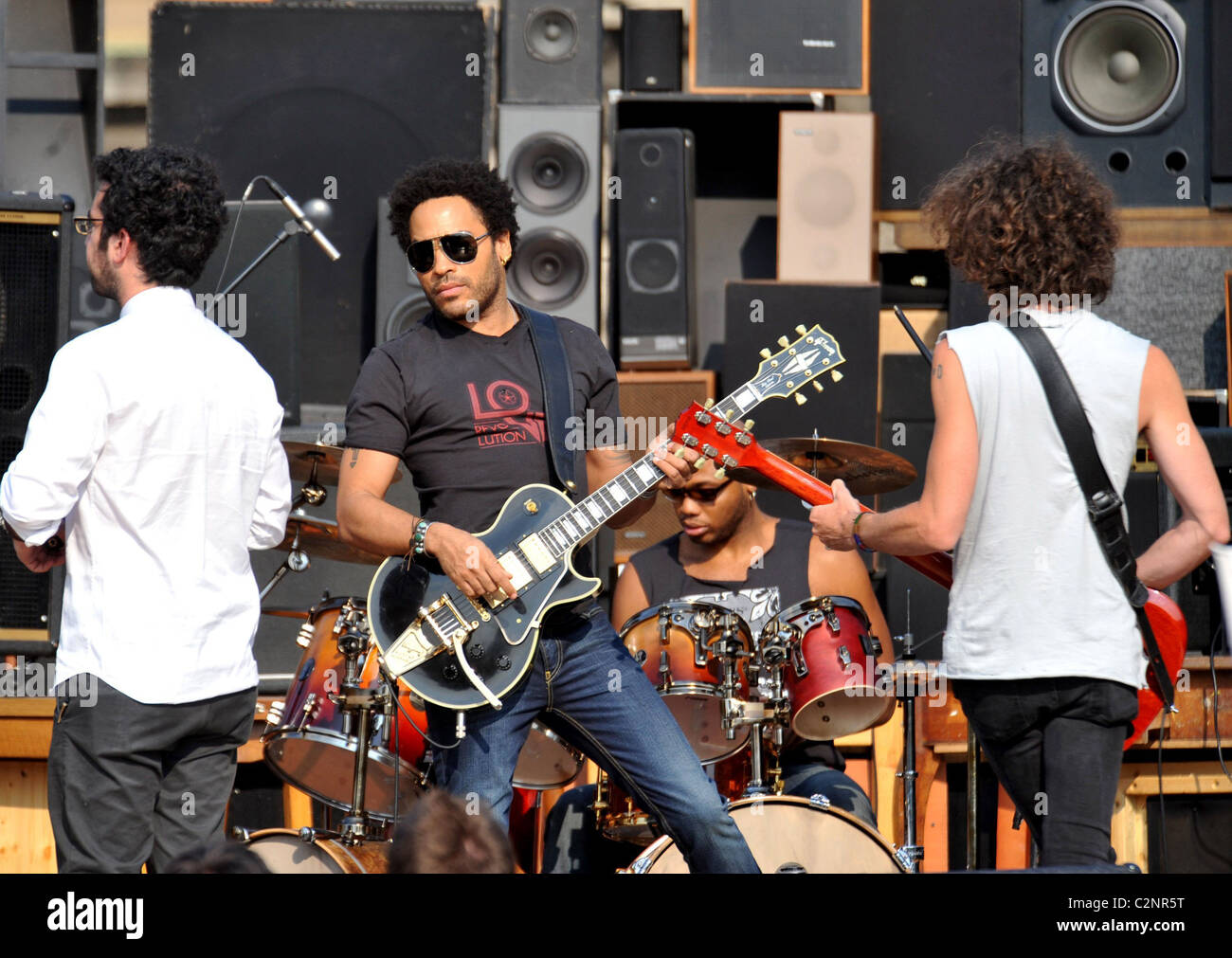 Lenny Kravitz on the set of a new Levi's commercial Prague, Czech ...