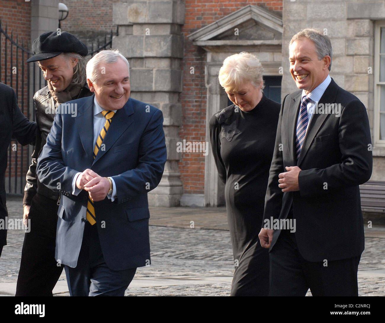 Bob Geldof, Taoiseach Bertie Ahern and Former British Prime Minister ...