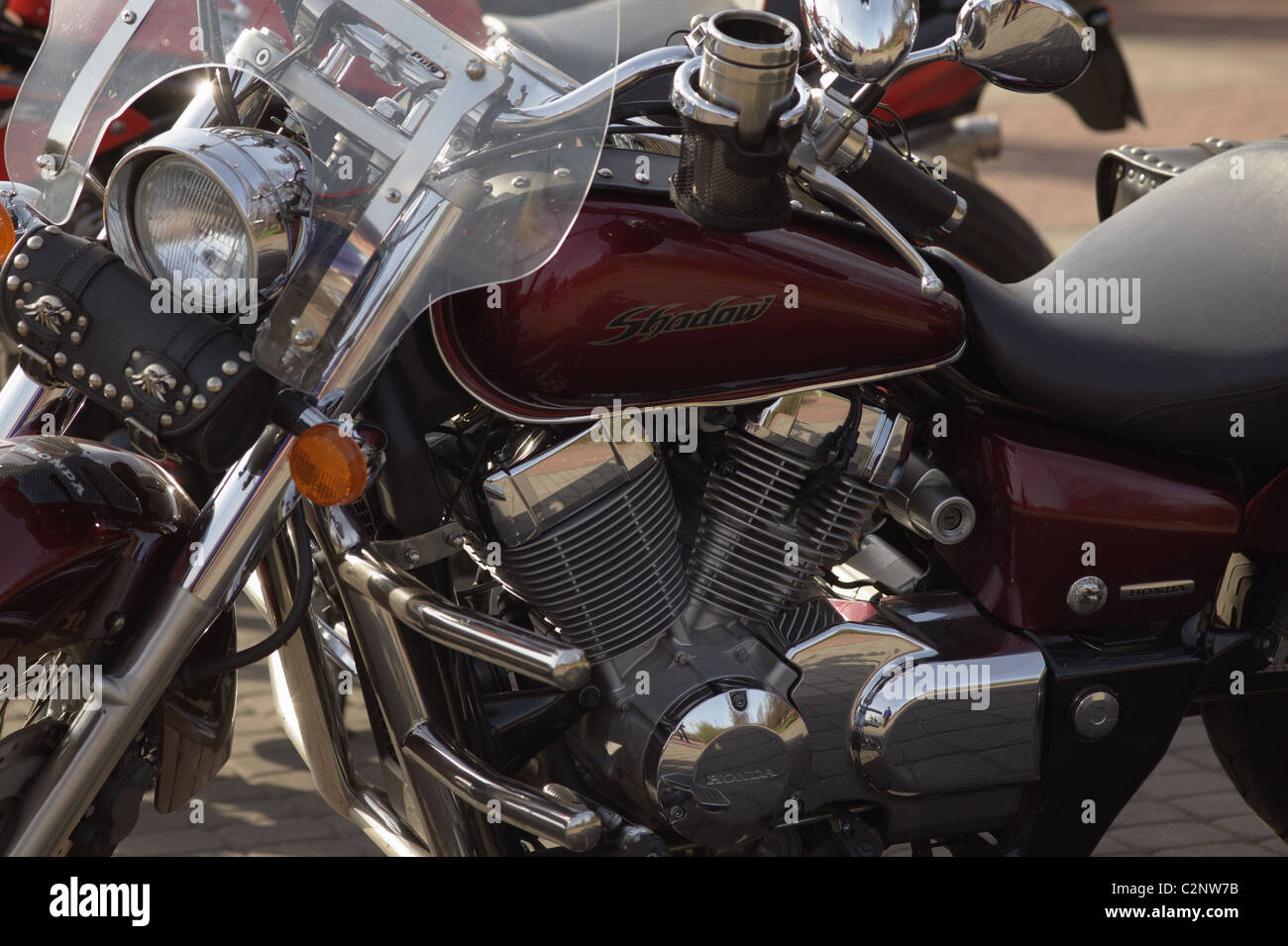 Motorcycle details, Honda Shadow Stock Photo - Alamy