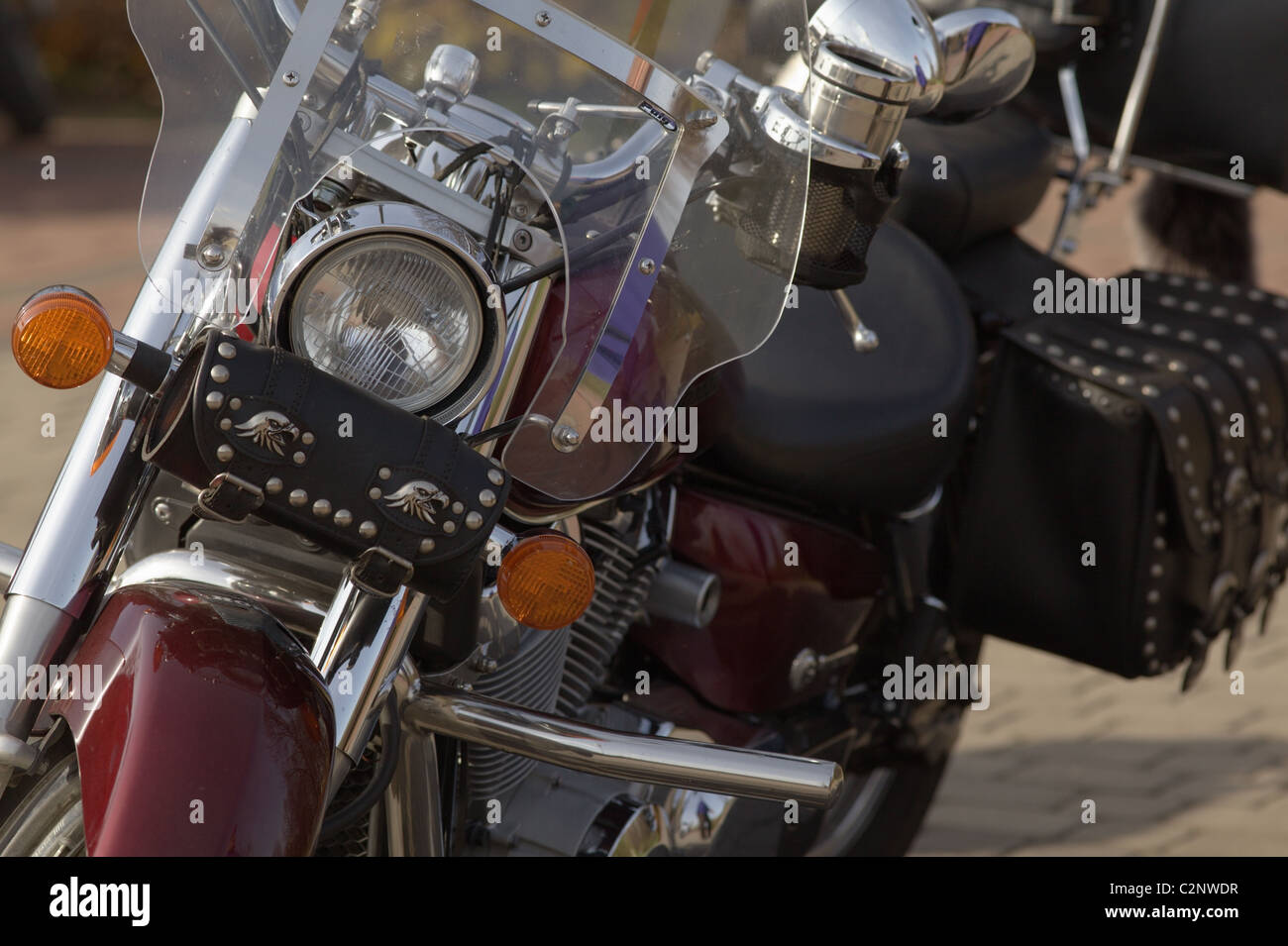 Motorcycle details, Honda Shadow Stock Photo - Alamy
