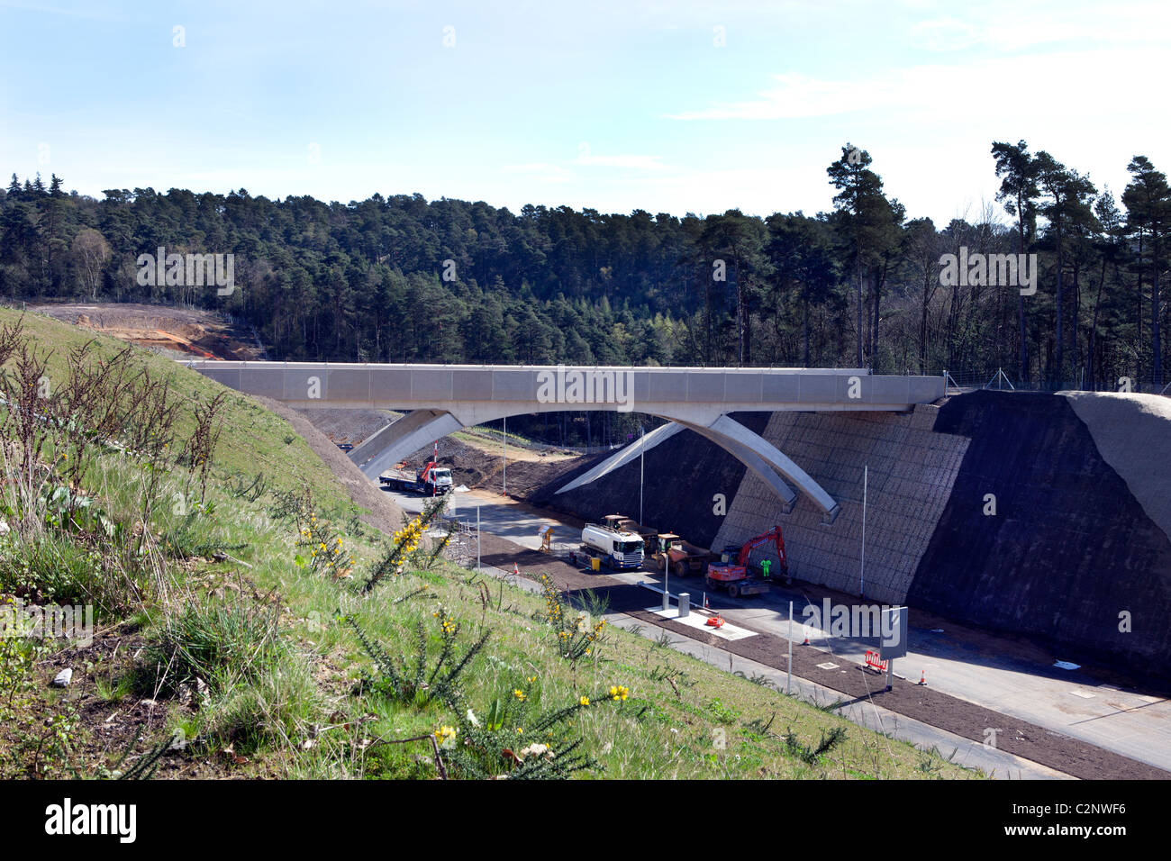 Miss James' Bridge, an environmental bridge, over the A3 at Hindhead ...
