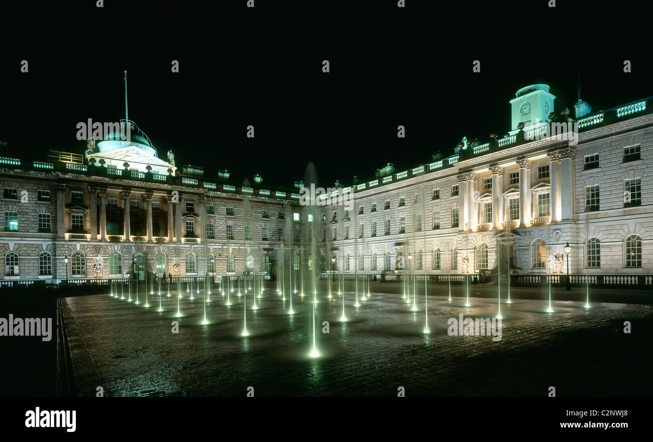 Somerset House Fountains, Victoria Embankment London. 1776-86 Stock ...