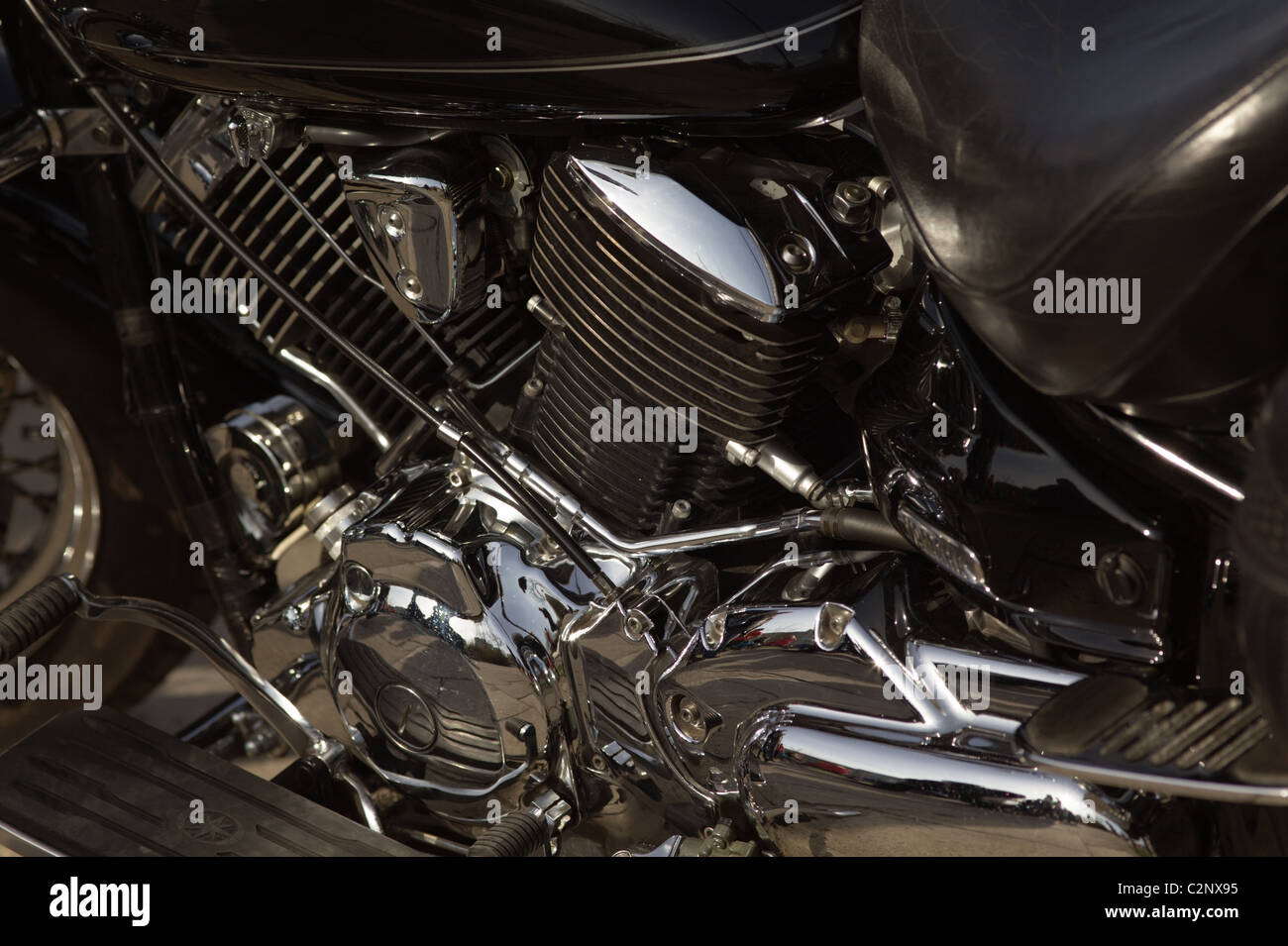 Motorcycle details, Yamaha Stock Photo - Alamy