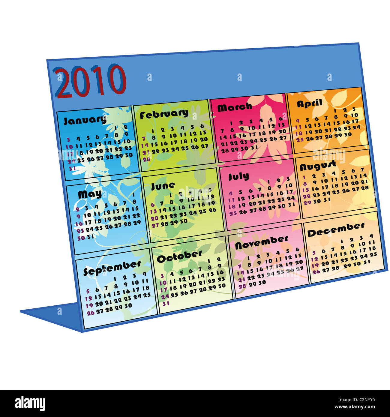 Desktop calendar for 2010 Stock Photo - Alamy