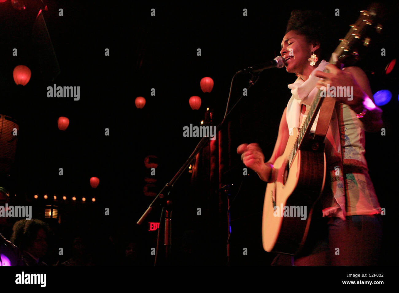 German singer-songwriter Ayo performing at Hiro Ballroom New York City ...
